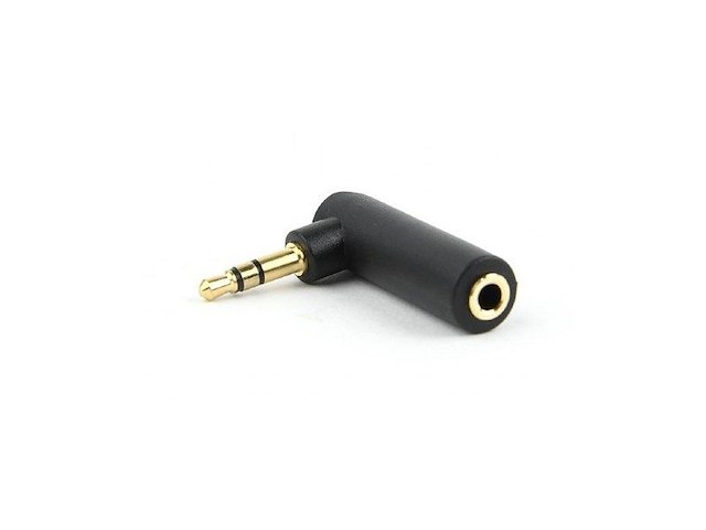 A-3.5M-3.5FL Gembird 3.5 mm stereo audio right angle adapter, 90&;#176;