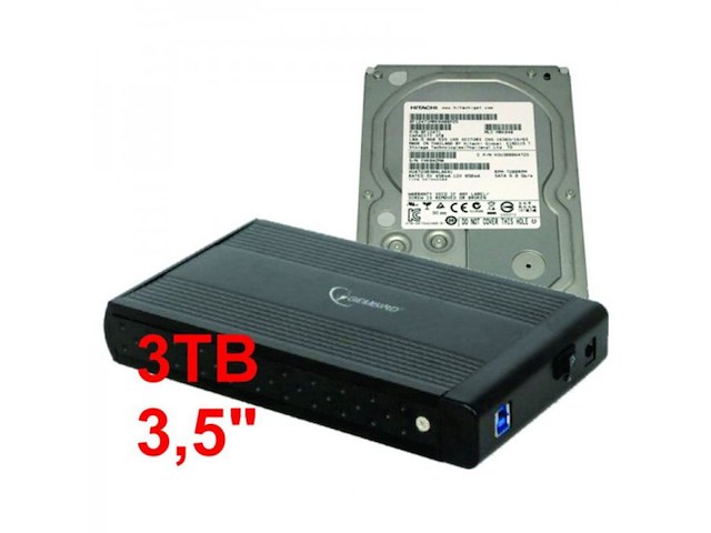 HDD 3.5 + USB 3.0 SATA eksterno kuciste * 3TB HUA723030ALA641 HITACHI / EE3-U3S-3 (6399)