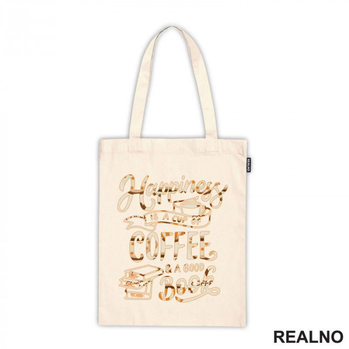 HAPPINESS IS A CUP OF COFFEE AND A GOOD BOOK - ORANGE BEANS - BOOKS - ČITANJE - KNJIGE - CEGER