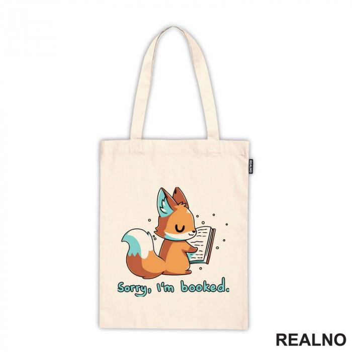 SORRY, I'M BOOKED - CUTE FOX - BOOKS - ČITANJE - KNJIGE - CEGER