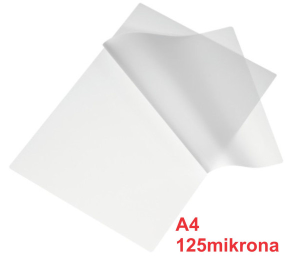 Folija za plastifikaciju A4 100listova 125mikrona (papir za laminaciju)