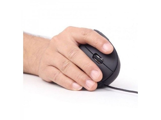 MUS-ERGO-01 Gembird Ergonomic 6-button optical mouse, black 95mm