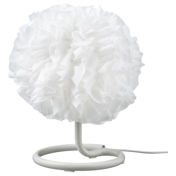 Stona lampa, bela, 26 cm