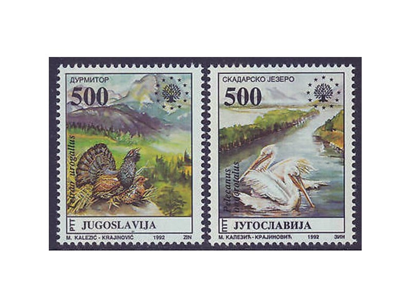 Jugoslavija 1992 Zaštita prirode serija MNH