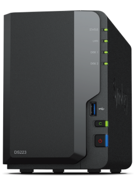 Synology DiskStation DS223, Tower, 2-bays 3.5 SATA HDD-SSD