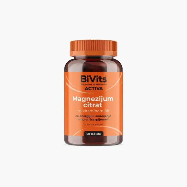 Bivits Activa Magnezijum citrat sa vitaminom B6 Tablete A60