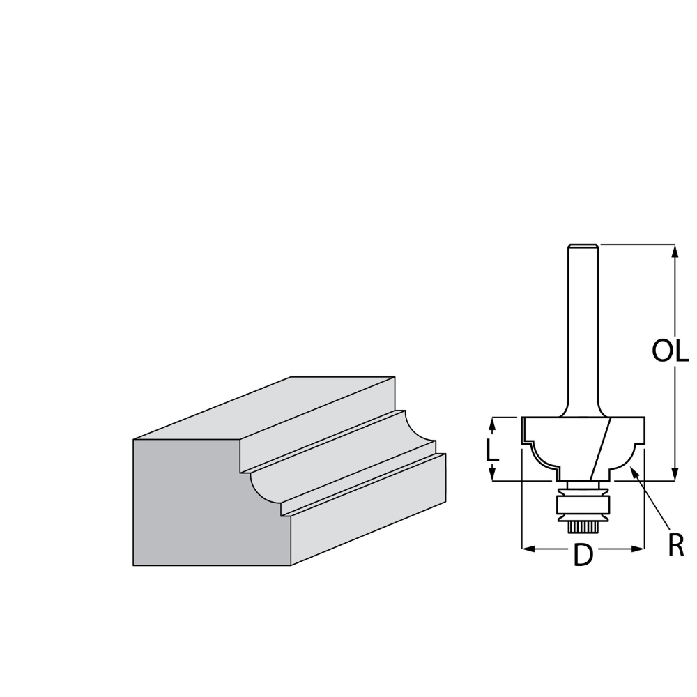 Makita Glodalo za oslanjanje sa žlebovima 53,7×25,4 mm, D-48795