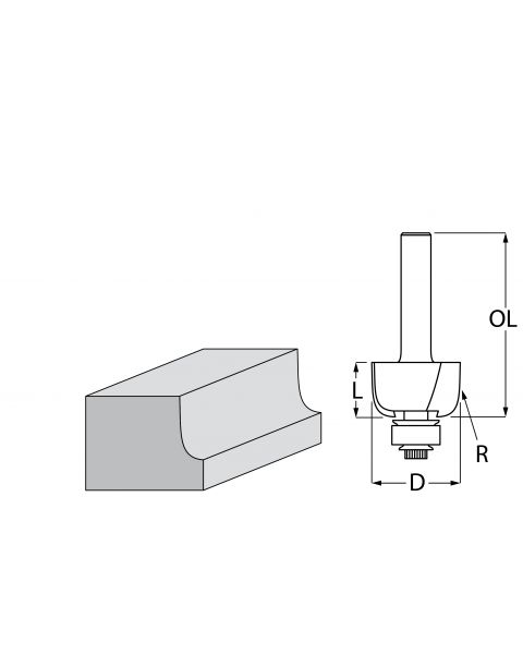 Makita Glodalo za oslanjanje sa žlebovima 55,6×22,2mm, D-48614