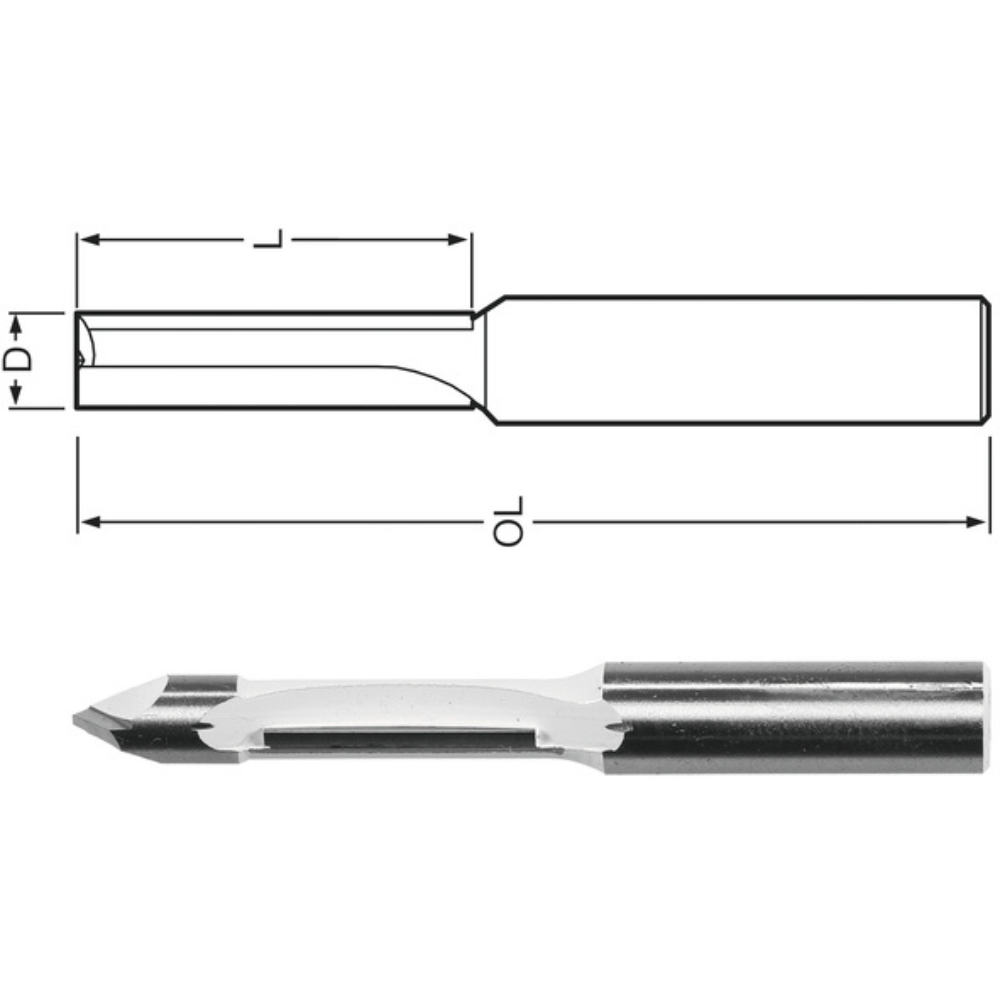 Makita – Konturno glodalo za otvore za vođenje 65×6,35mm prihvat 6mm – D-47771