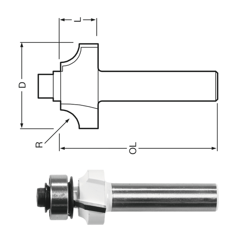 Makita Okrugla glodalica sa ležajem 56,5×25,4mm, D-48387