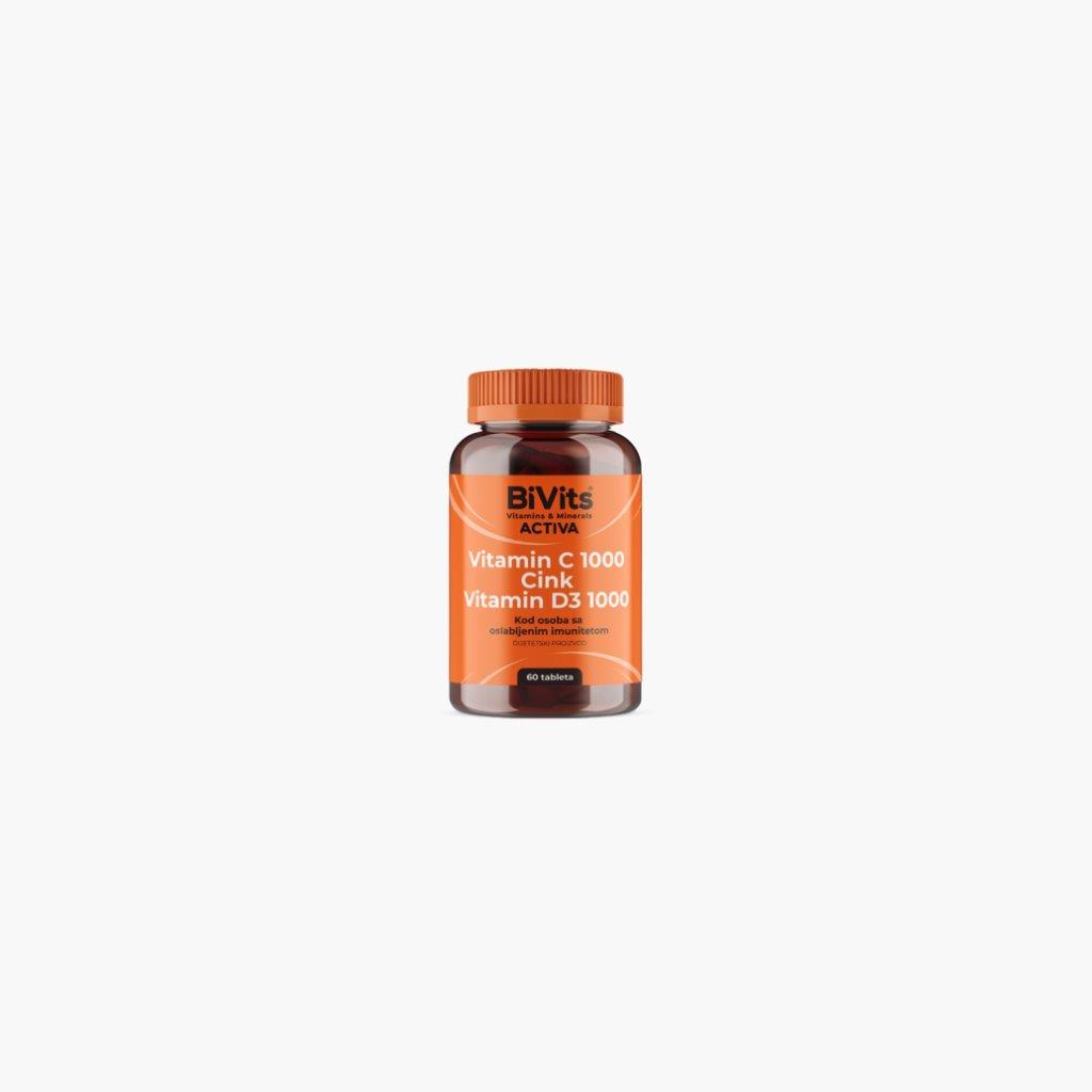 BIVITS ACTIVA VITAMIN C ZN VITAMIN D3 60 TABLETA