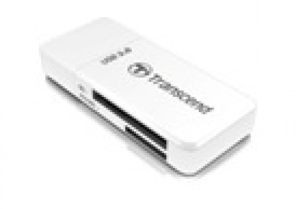 Transcend Card reader, Mini F5, USB3.0, SD/MicroSD SDHC/SDXC/UHS-I, White