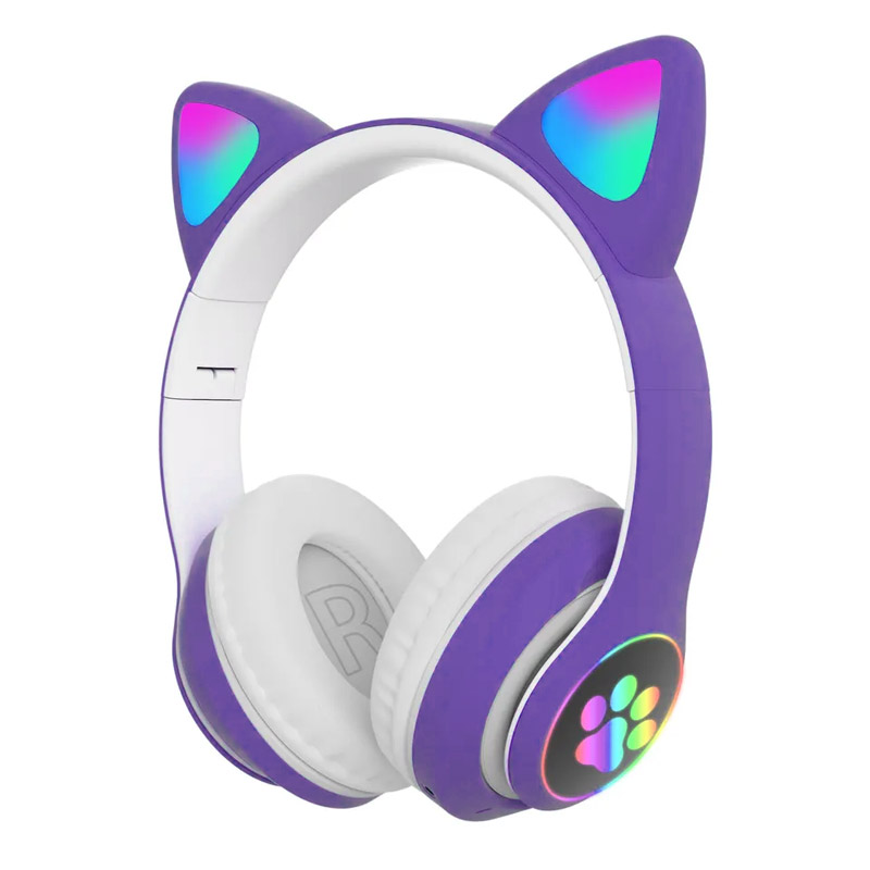 Bluetooth slusalice Cat Ear ljubicaste