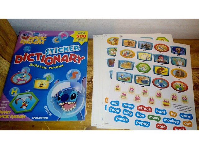 Magic english sticker dictionary, DeAgostini,