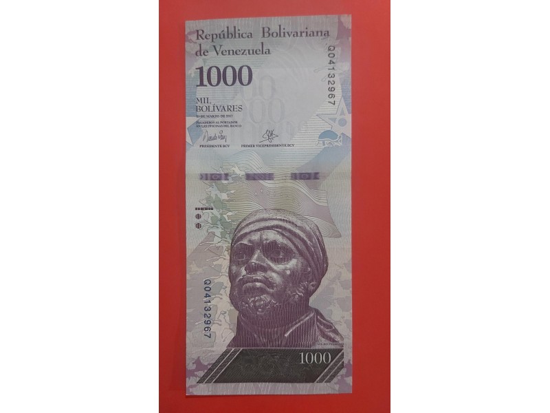 1.000 bolivares 2017 god Venecuela UNC