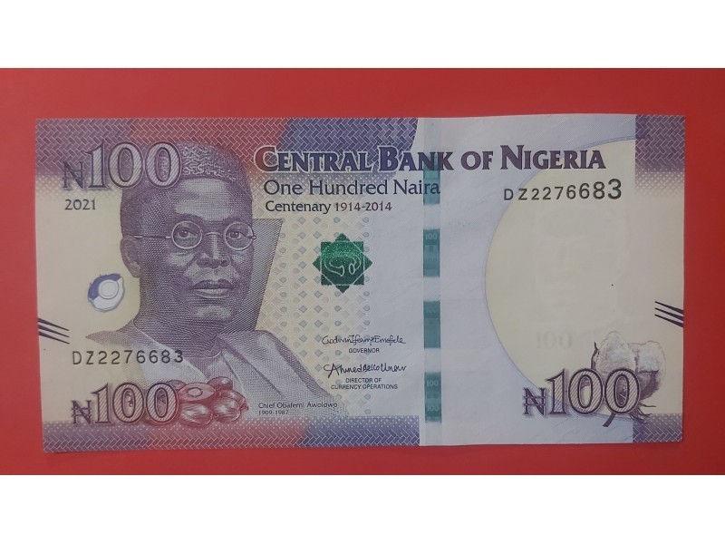 100 naira 2021 god Nigerija UNC
