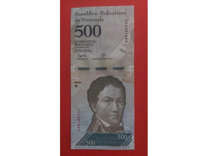 500 bolivares 2017 god Venecuela UNC