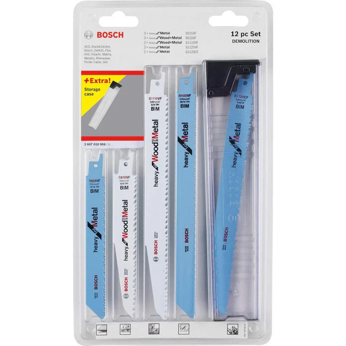 Bosch 12-delni set listova univerzalne testere Demolition S 925 VF (3x); S 610 VF (3x); S 1110 VF (2x); S 1125 VF (2x); S 1120 CF (2x) - 2607010908