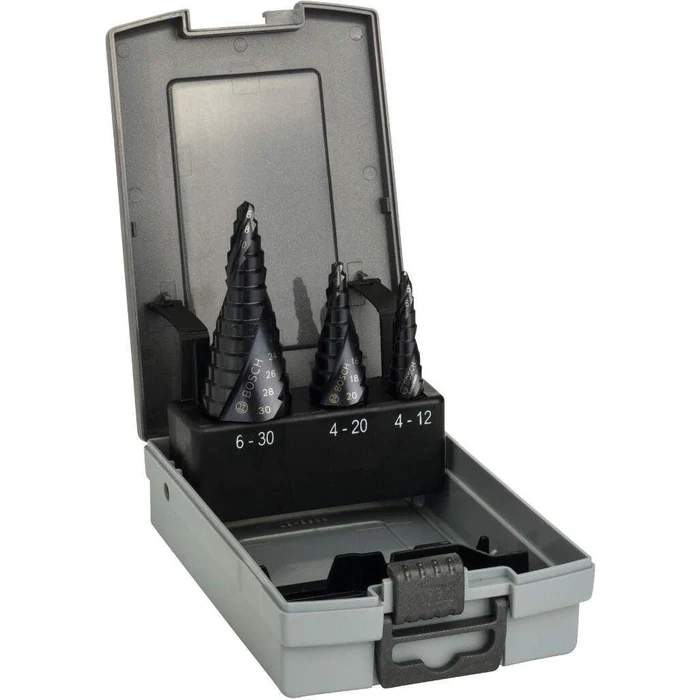 Bosch 3-delni set stepenastih burgija HSS-AlTiN 4-12; 4-20; 6-30 mm - 2608588069