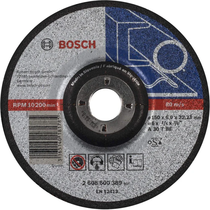 Bosch brusna ploča ispupčena Expert for Metal A 30 T BF, 150 mm, 6,0 mm - 2608600389