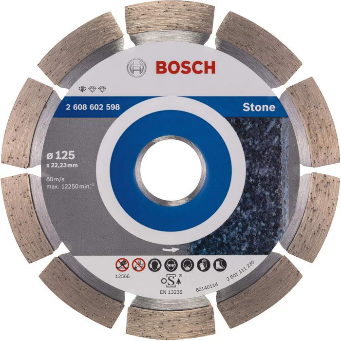 Bosch dijamantska rezna ploča Standard for Stone 125 x 22,23 x 1,6 x 10 mm pakovanje od 1 komada - 2608602598