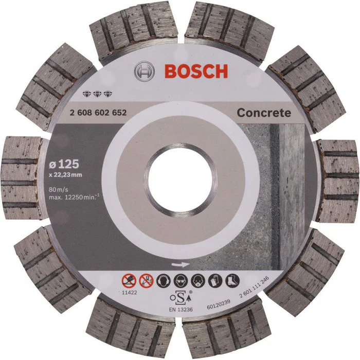 Bosch dijamantska rezna ploča za beton Best for Concrete 125 x 22,23 x 2,2 x 12 mm - 2608602652