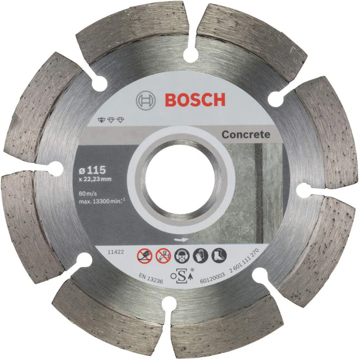 Bosch dijamantska rezna ploča za beton Standard for Concrete 115 x 22,23 x 1,6 x 10 mm pakovanje od 10 komada - 2608603239