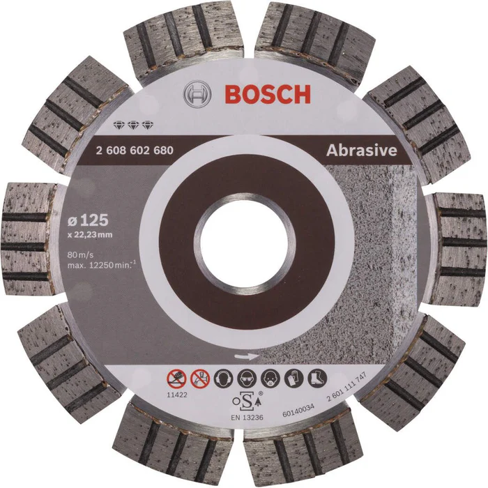 Bosch dijamantska rezna ploča za ciglu i crep Best for Abrasive 125 x 22,23 x 2,2 x 12 mm - 2608602680