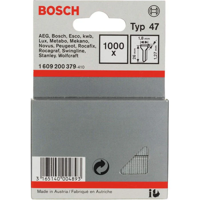 Bosch ekser tip 47 1,8 x 1,27 x 26 mm - 1609200379