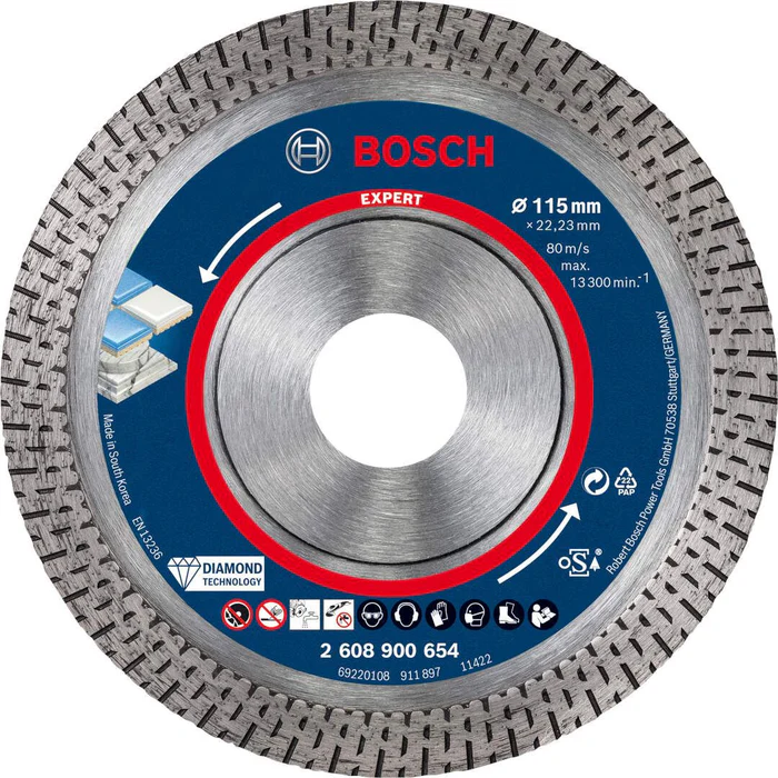 Bosch EXPERT HardCeramic dijamantska rezna ploča 115 x 22,23 x 1,4 x 10 mm - 2608900654