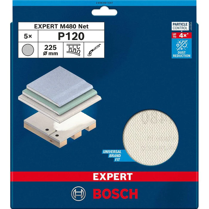 Bosch EXPERT M480 brusna mreža za rotacione brusilice 225mm, granulacija 120 - pakovanje od 5 komada - 2608901637