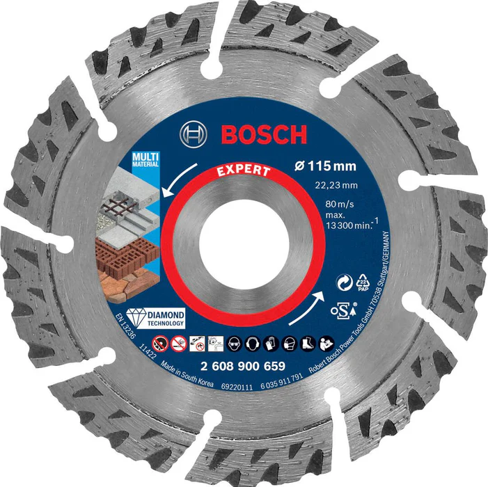 Bosch EXPERT MultiMaterial dijamantska rezna ploča 115 x 22,23 x 2,2 x 12 mm - 2608900659