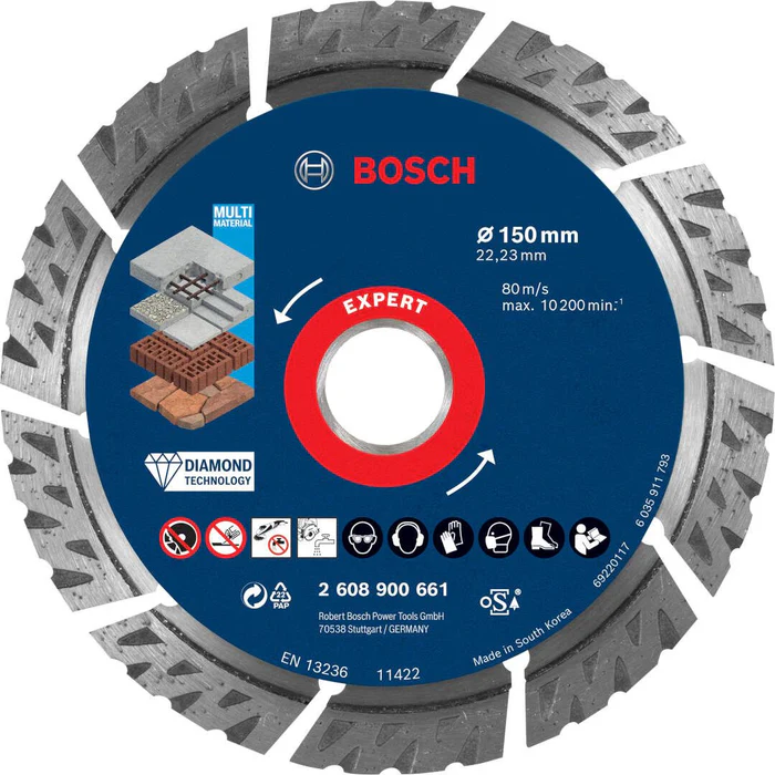 Bosch EXPERT MultiMaterial dijamantska rezna ploča 150 x 22,23 x 2,4 x 12 mm - 2608900661