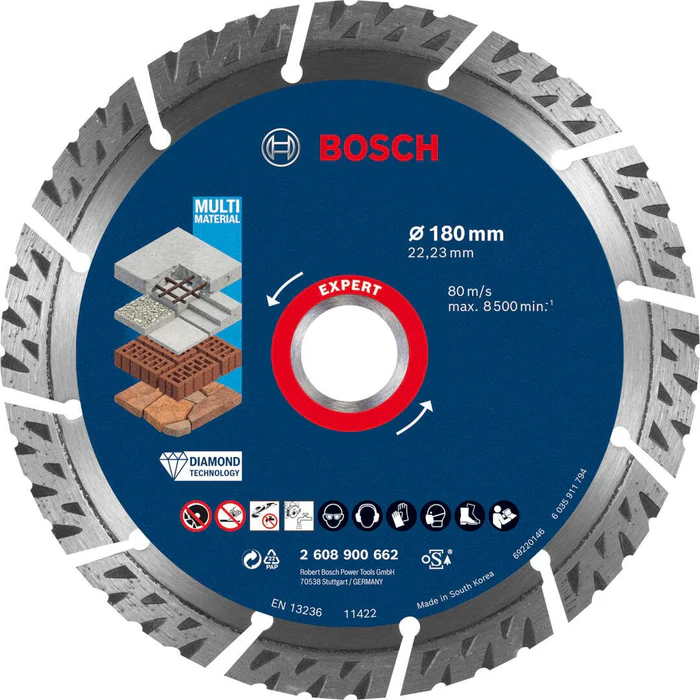 Bosch EXPERT MultiMaterial dijamantska rezna ploča 180 x 22,23 x 2,4 x 12 mm - 2608900662