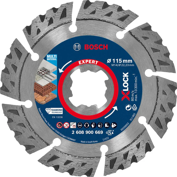 Bosch EXPERT MultiMaterial X-LOCK dijamantska rezna ploča 115 x 22,23 x 2,4 x 12 mm - 2608900669