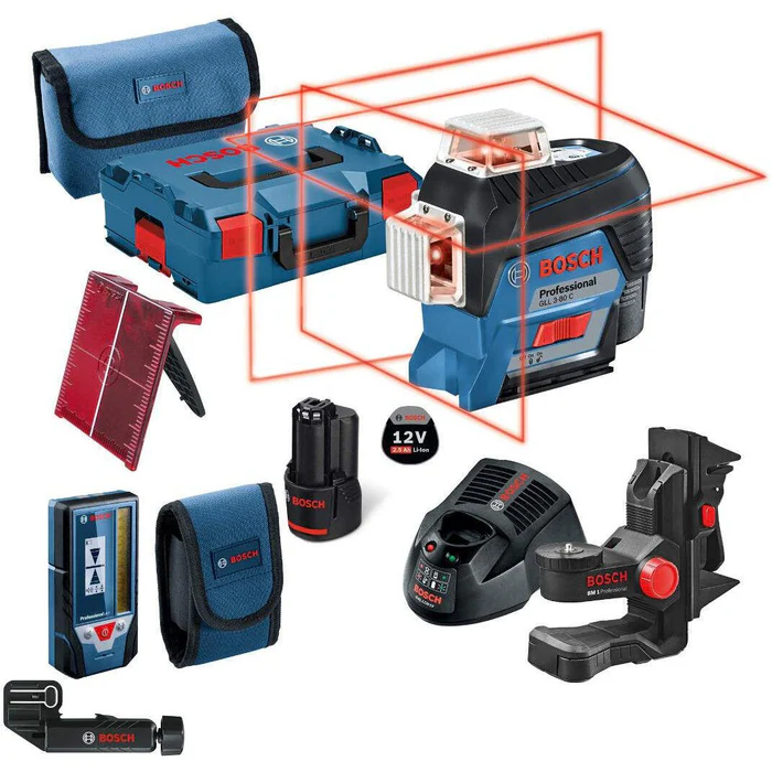 Bosch GLL 3-80 C + BM 1 nosač + prijemnik LR 7 linijski laser Bluetooth 80m (0601063R05)