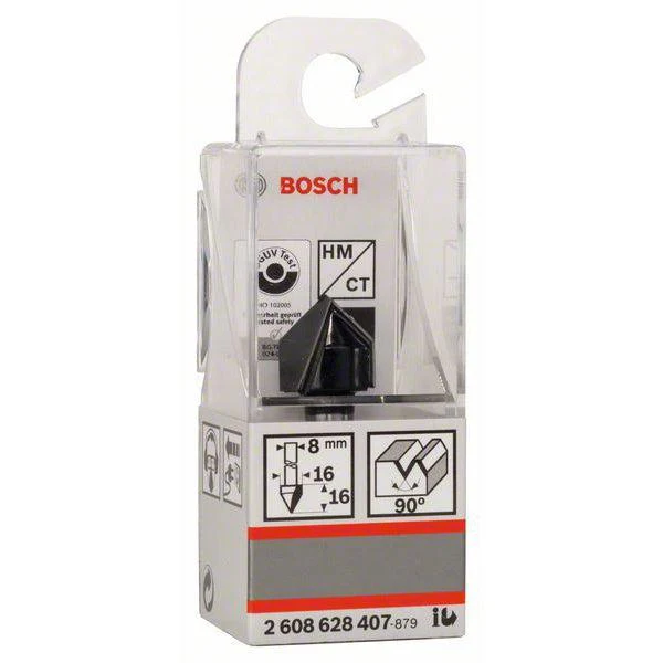 Bosch glodalo za V-kanale 8 mm, D1 16 mm, L 16 mm, G 45 mm, 90° - 2608628407