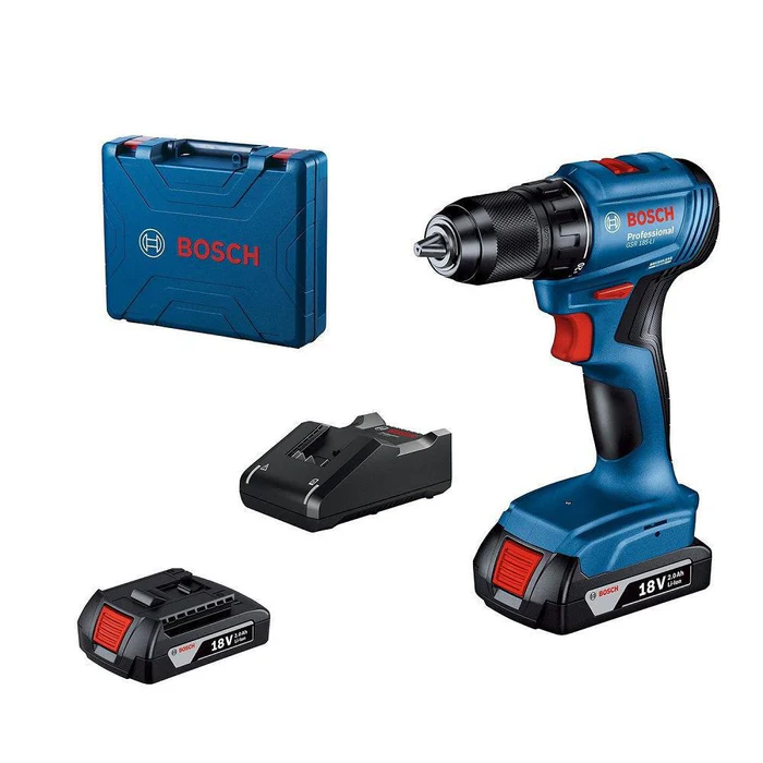 Bosch GSR 185-Li akumulatorska bušilica - odvrtač; 18V 2x2.0 Ah + kofer (06019K3000)