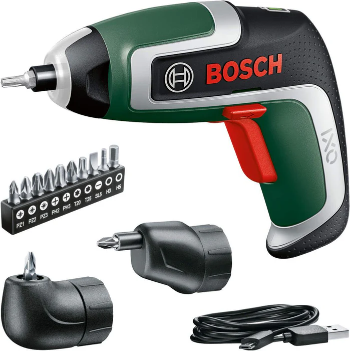 Bosch IXO 7 akumulatorski odvrtač sa 2 nastavka + 10-delni set bitova (06039E0021)