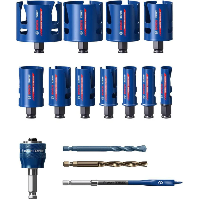 Bosch Komplet EXPERT Construction Material testera za otvore od 20/22/25/32/35/40/44/51/60/68/76 mm, 15-delni - 2608900489