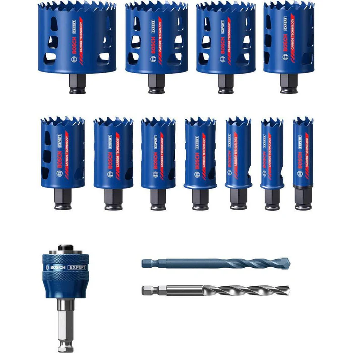 Bosch Komplet EXPERT Tough Material testera za otvore od 20/22/25/32/35/40/44/51/60/64/76 mm, 14-delni set - 2608900447