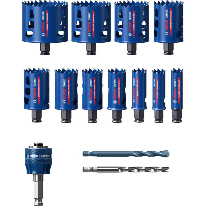 Bosch Komplet EXPERT Tough Material testera za otvore od 20/22/25/32/35/40/44/51/60/68/76 mm, 14-delni set - 2608900448