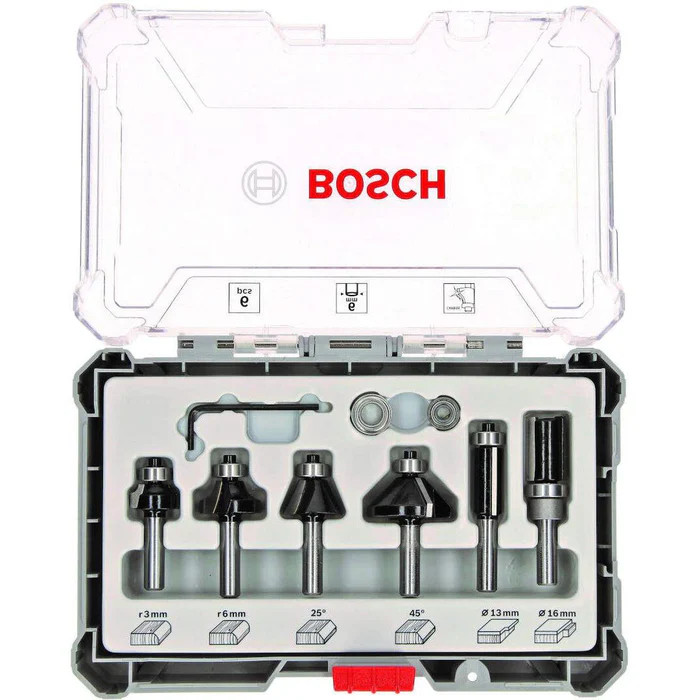 Bosch komplet glodala, 6 komada, Trim&Edging prihvat od 6 mm - 2607017468