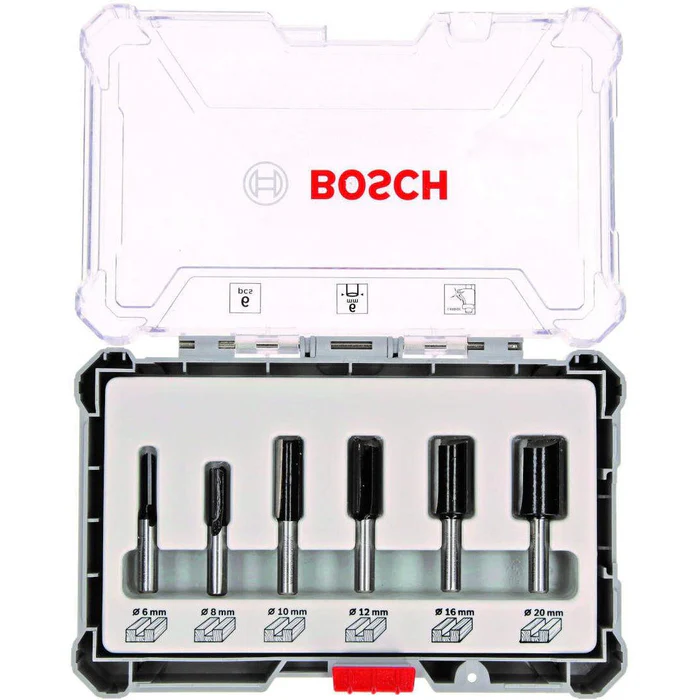 Bosch komplet ravnih glodala, 6 komada, prihvat od 6 mm - 2607017465