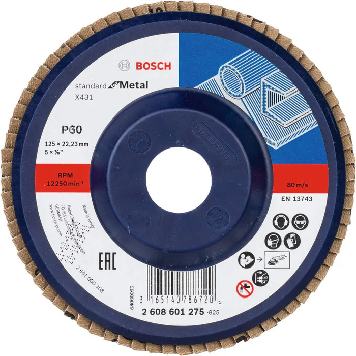 Bosch lamelni brusni disk X431, Standard for Metal 125 mm, 22,23 mm, 60 - 2608601275