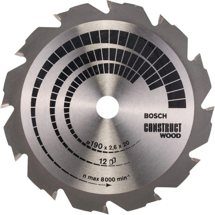 Bosch list kružne testere Construct Wood 190 x 20/16 x 2,6 mm; 12 - 2608641201