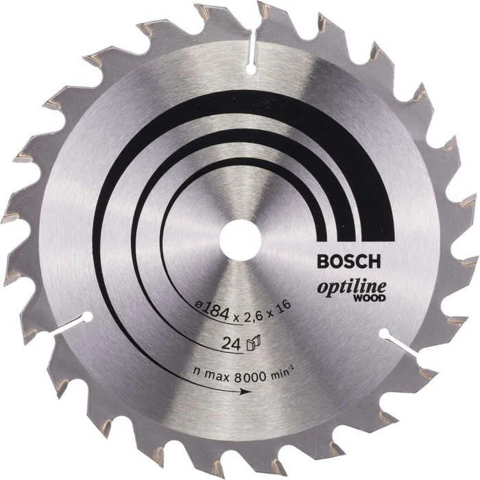 Bosch list kružne testere Optiline Wood 184 x 16 x 2,6 mm, 24 - 2608640817