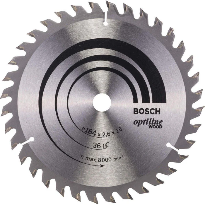 Bosch list kružne testere Optiline Wood 184 x 16 x 2,6 mm, 36 - 2608640818