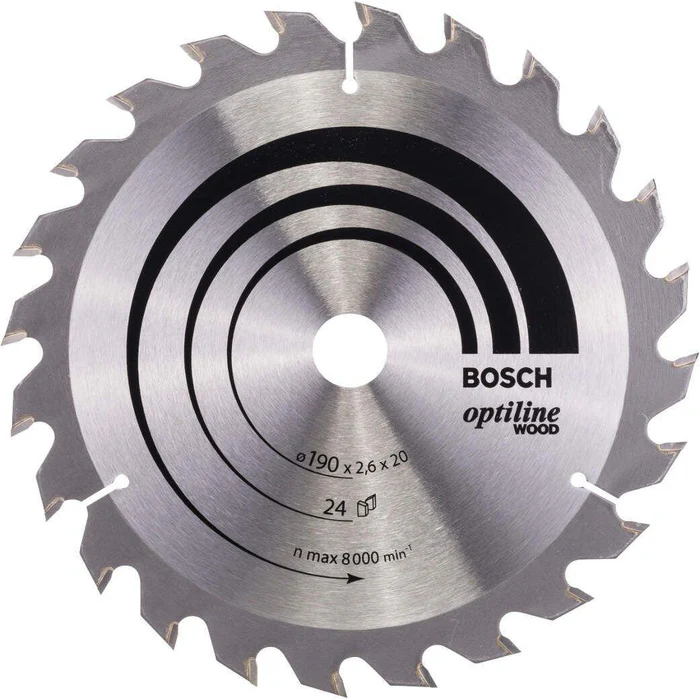 Bosch list kružne testere Optiline Wood 190 x 20/16 x 2,6 mm, 24 - 2608640612