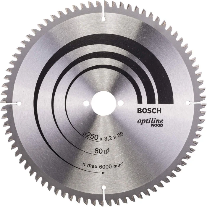 Bosch list kružne testere Optiline Wood 250 x 30 x 3,2 mm, 80 - 2608640645